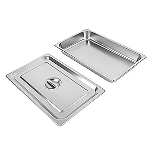 NeNchengLi 4 Pack Stainless Steel Hotel Pans 2.5Inch Deep Steam Table Pans Commercial Food Pan Restaurant food warming pan for Hotel Canteen Restaurant Office Cafeteria Party