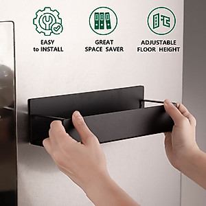 Tidyhaus Magnetic Spice Rack Organizer for Refrigerator, Fridge Spice Rack, Kitchen Organizer and Storage, Magnetic Spice Shelf, Multi-Use Seasoning Organizer for Kitchen, Pantry, 4 Pack (Black)