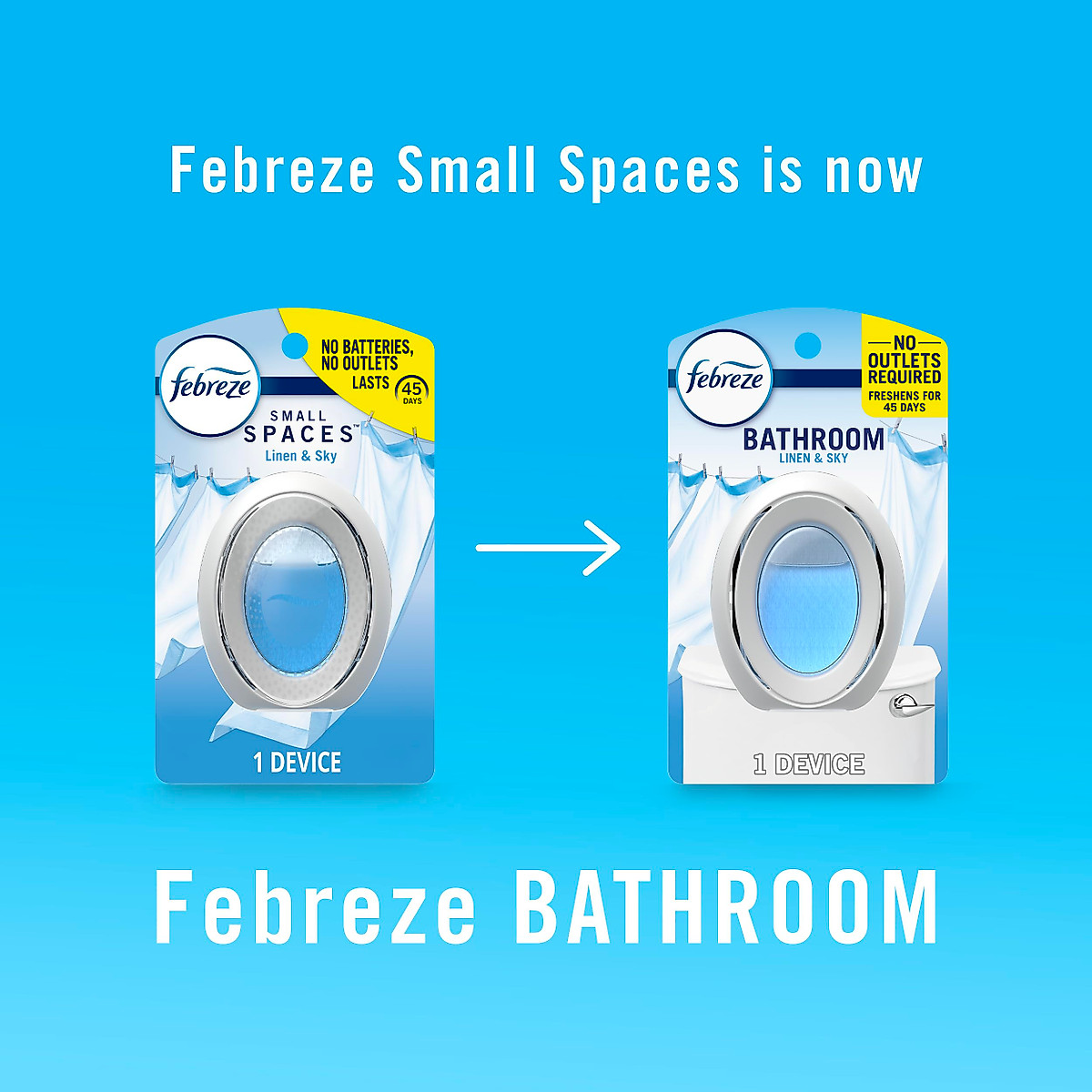 Febreze Small Spaces Air Freshener, Plug in Alternative for Home, Linen & Sky, Odor Fighter for Strong Odor (4 Count)