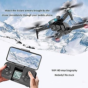 RKSTD Drone With Dual HD Camera - GPS Foldable RC Quadcopter, Brushless Motors, Suitable For Adults And Kids, WiFi FPV RC Drone For Beginners, Trajectory Flight, Auto Hover