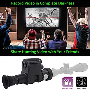 Megaorei 3 A 720p HD Hunting Night Vision Scope Camcorder Monocular Clip on Attachment with Built-in 850nm Infrared IR Flashlight (Without TF Card and Battery)