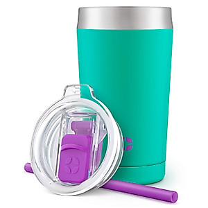 Ello Rise Vacuum Insulated Stainless Steel Tumbler with Optional Straw, 12 oz, Mint