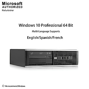 HP Compaq 6300 Pro Desktop PC - Intel Core i3-3220 3.3GHz 8GB 250GB DVD Windows 10 Pro (Renewed)