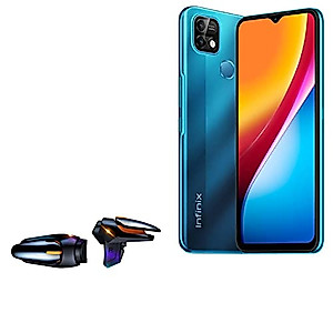 BoxWave Gaming Gear Compatible With Infinix Smart 5 Pro - Touchscreen QuickTrigger Auto, Trigger Buttons Autofire Gaming Mobile FPS - Jet Black