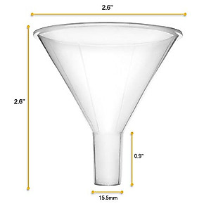 EISCO Powder Funnel, 2.6" - Polypropylene Plastic - Parallel Stem - Resistant to Acids & Alkalis - Great for Laboratory, Classroom or Home Use