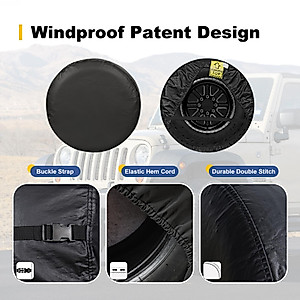 Explore Land 30-33 inch Spare Tire Cover Fit Trailer, RV, SUV, Truck, Tough Tire Wheel Soft Cover, Black