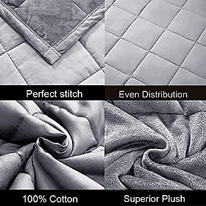 ALANSMA Reversible Weighted Blanket for All Season, Warm and Cool, Luxury Velvet, Enjoy Sleeping Anywhere