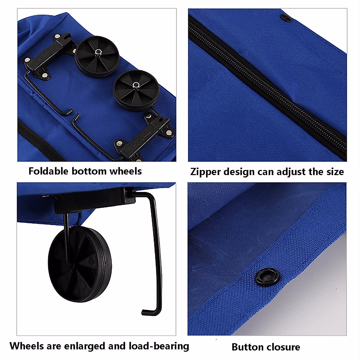 600D Oxford Cloth Folding Shopping Cart/ Rolling Utility Cart/ Retractable Shopping cart/ Car Organizer Cart Shopping Bag Satchel Carry Bag