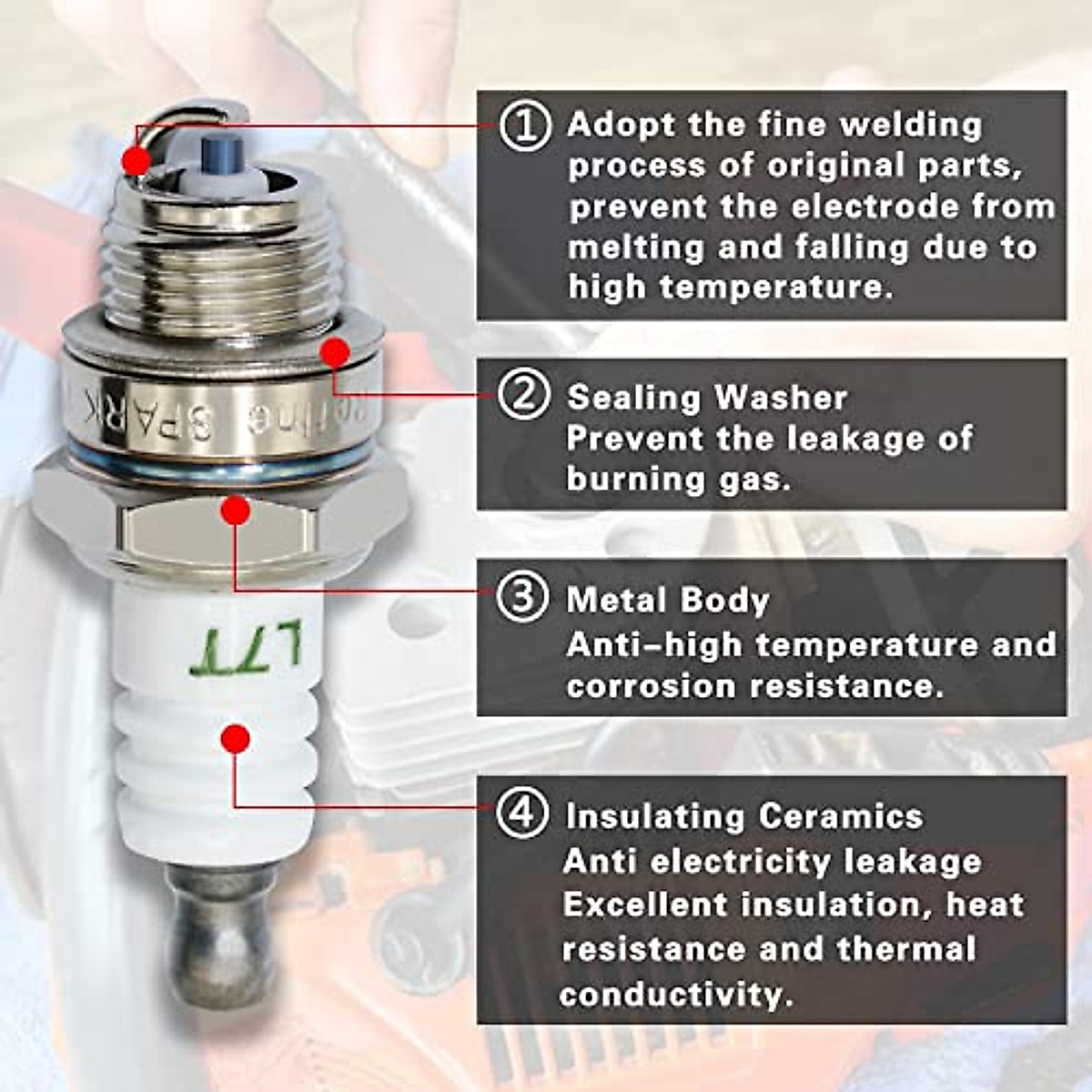 iBroPrat 5pcs NGK BPMR7A L7T Spark Plugs BPM7A BM6A RCJ6Y RCJ7Y WSR5F Sparkplug for 2-Stroke Small Engine 33CC Husqvarna 43CC 47CC 49CC 52CC Chainsaw Lawn Mover Trimmer Blower Saw Strimmer Brushcutter