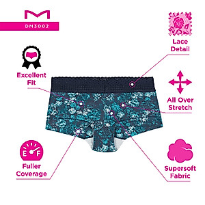 Maidenform Underwear, Stretch Cotton Boyshort Panties for Women, Assorted, 3-Pack, Latte Lift/Black/Navy