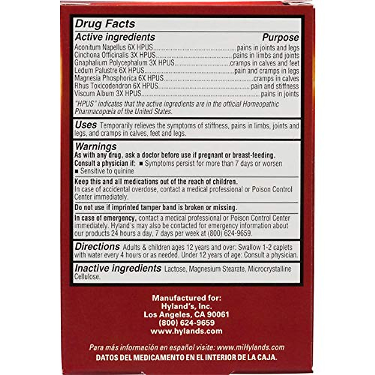 Hyland's Leg Cramps Caplets - 40 ct, Pack of 4