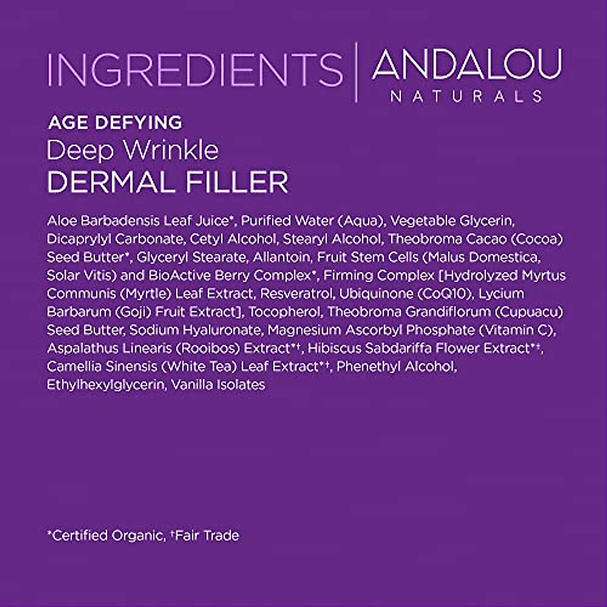 Andalou Naturals Deep Wrinkle Dermal Filler, Aloe Vera, 0.6 Fl Oz