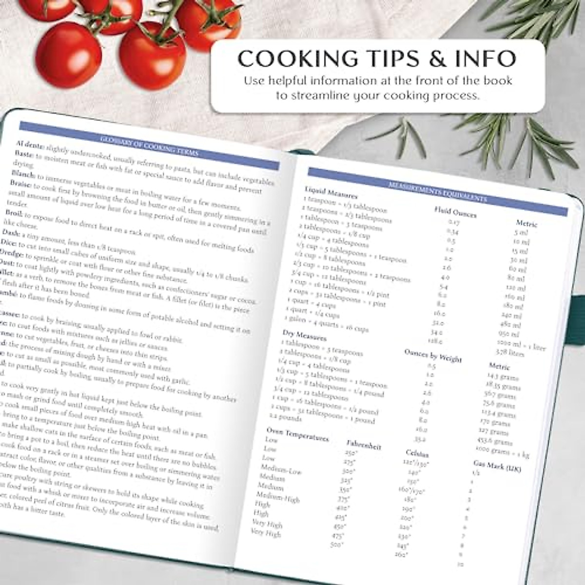 Legend Recipe Book – Blank Family Cookbook to Write In Your Own Recipes – Empty Cooking Journal – Personalized Cooking Notebook, Hardcover, A5, 58 Recipes In Total (Dark Teal)