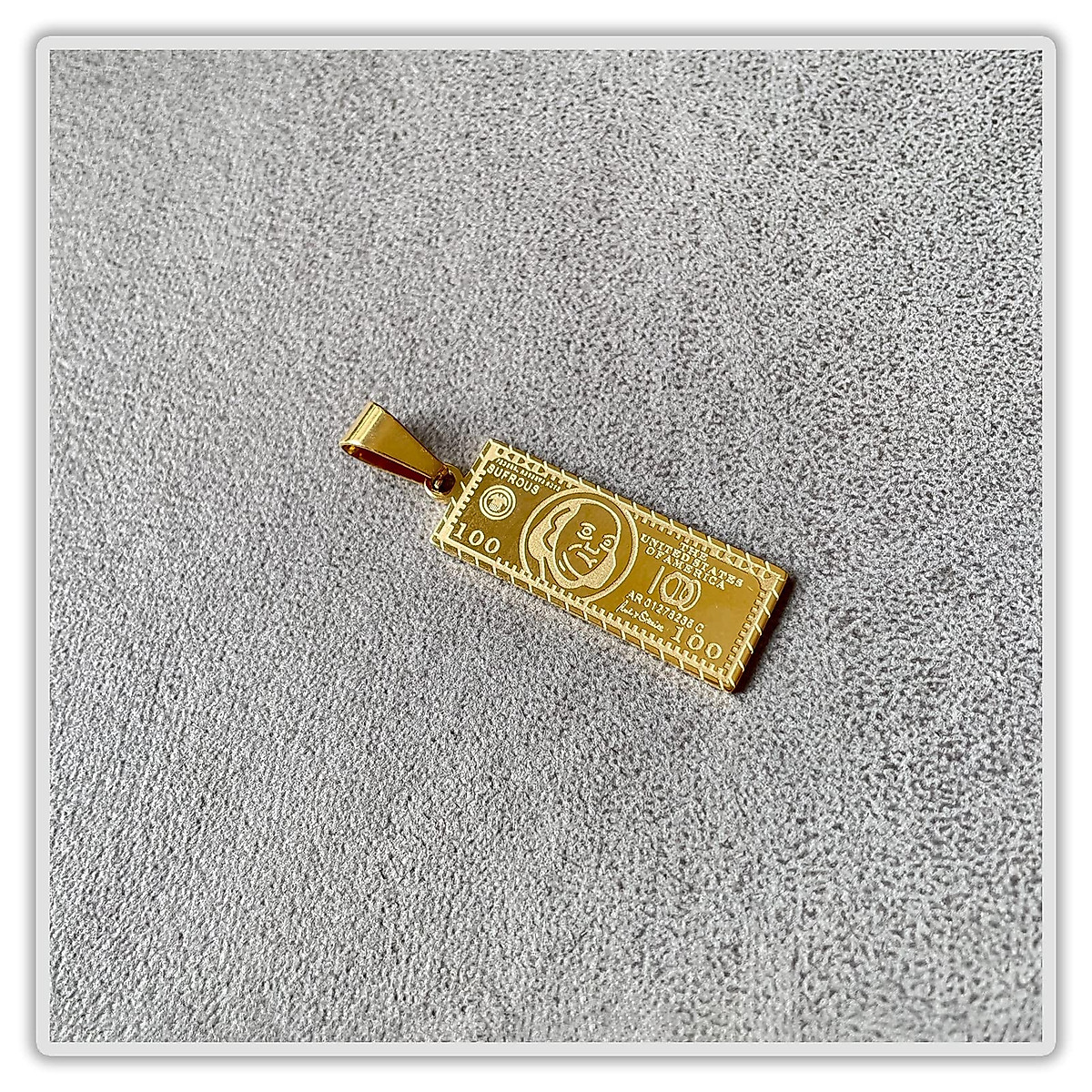 Mgutillart Fashion 18K Gold Plated Money Dollar Pendant Necklace(Gold)