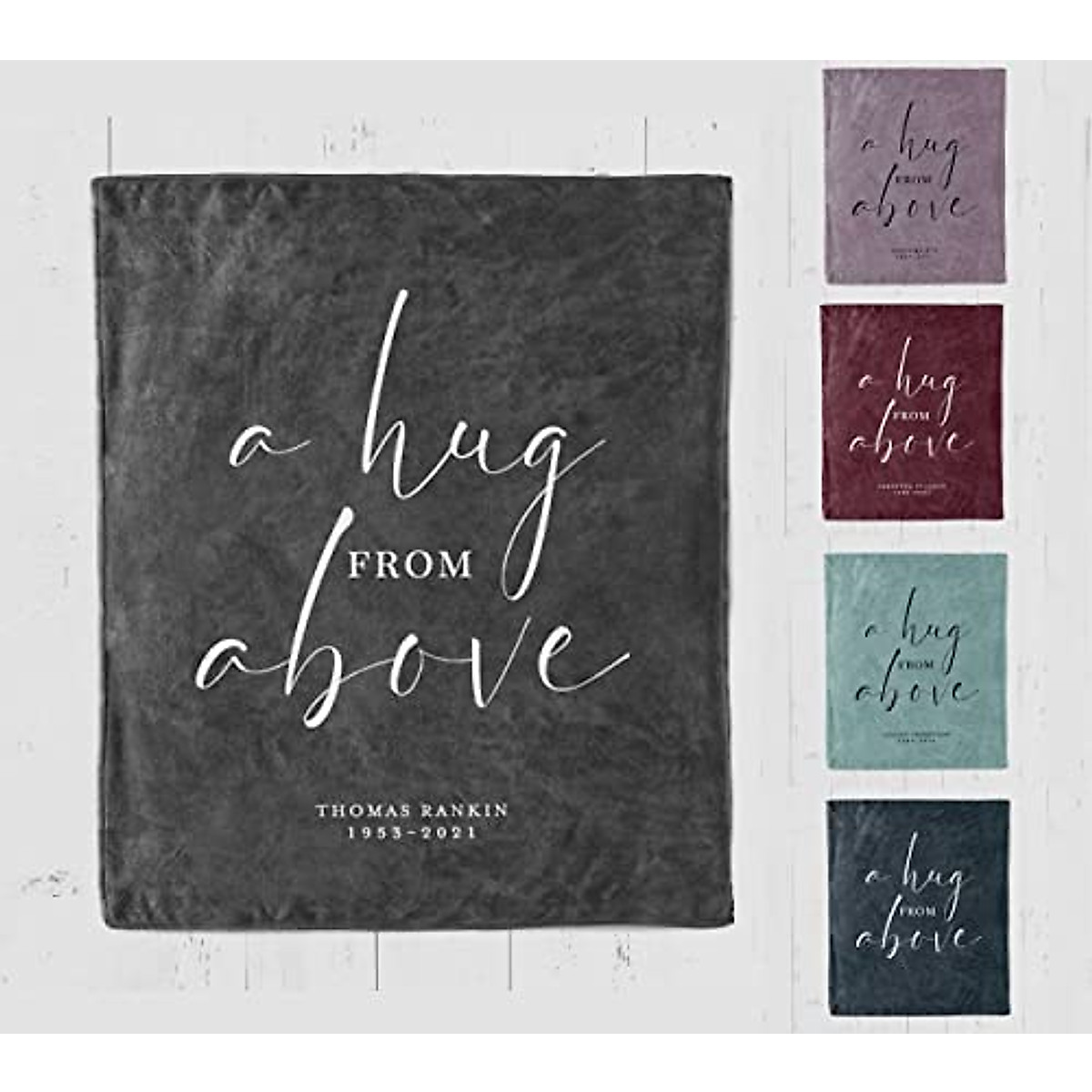 Mini Chic Personalized A Hug from Above Blanket, Husband in Heaven Sympathy Blankets and Throws, Gift for Widow from Husband, Bereavement Gifts Loss of Husband