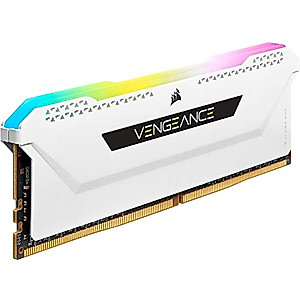Corsair Vengeance RGB Pro 16GB (2x8GB) DDR4 3600 (PC4-28800) C18 1.35V Desktop Memory - White (CMH16GX4M2D3600C18W)