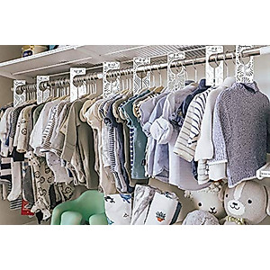 Closet Dividers for Baby Clothes by YardieBaby - Set of 8 Baby Clothing Size Age Hanger Dividers from Newborn Infant to Toddler Months Boys/Girls Nursery Closet Organizer (Neutral)