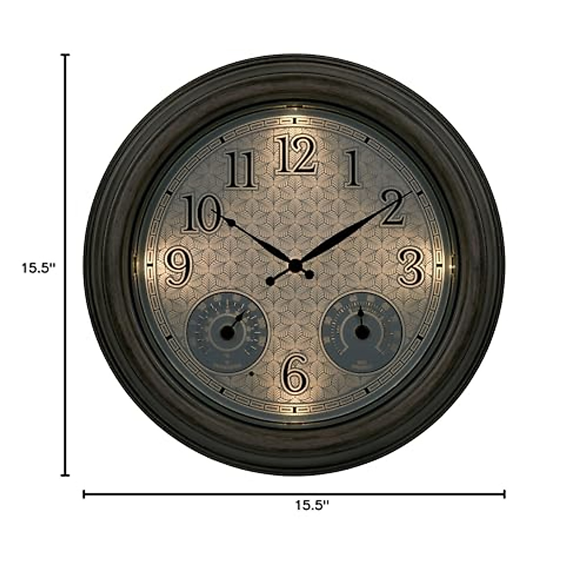 La Crosse Technology 435-3239-INT 15.5-Inch Lighted Leaf's Outdoor Analog Clock with Temp and Humidity