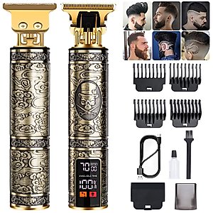 candyfouse Beard Trimmer for Men, Professional Hair Trimmer Hair Clippers for Men, Cordless Rechargeable with LCD Display, Approaching Zero Gapped Cutting Grooming Kit