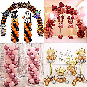 5FT Balloon Column Stand Kit Set of 2 Balloon Stands Arch Kit With Base 2 Table Balloon Stand Balloon Clips Knotter for Wedding Baby Shower Birthday Bachelorette Party Supplies