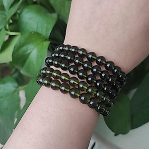 Fovgdio Natural Moldavite Green aerolites Czech Crystal Stone Raw Stone Grinding 8mm Bead Meteorite Bracelet Czech Meteorite Bracelet (Size : 1pcs)