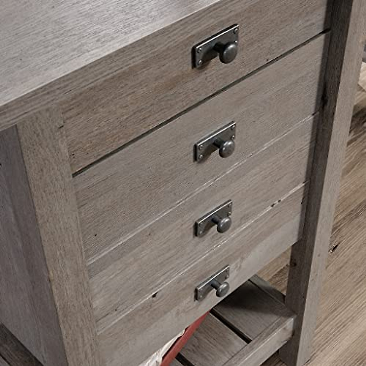 Sauder Cottage Road Pedestal Desk with Storage, Mystic Oak Finish