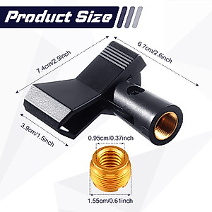 Mic Clips for Stands 4 Pieces Microphone Clip Holder with 4 Adapters Adjustable Microphone Holder Wireless Mic Holder Clamp for Mic Stand with 5/8 Inch Male to 3/8 Inch Female Adapter