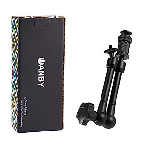 WANBY 11 Inch Articulating Friction Magic Arm Adjustable w/Hot Shoe Mount 1/4'' Tripod Screw for Camera Rig, LCD Monitor, LED Flash Lights (11'Arm)