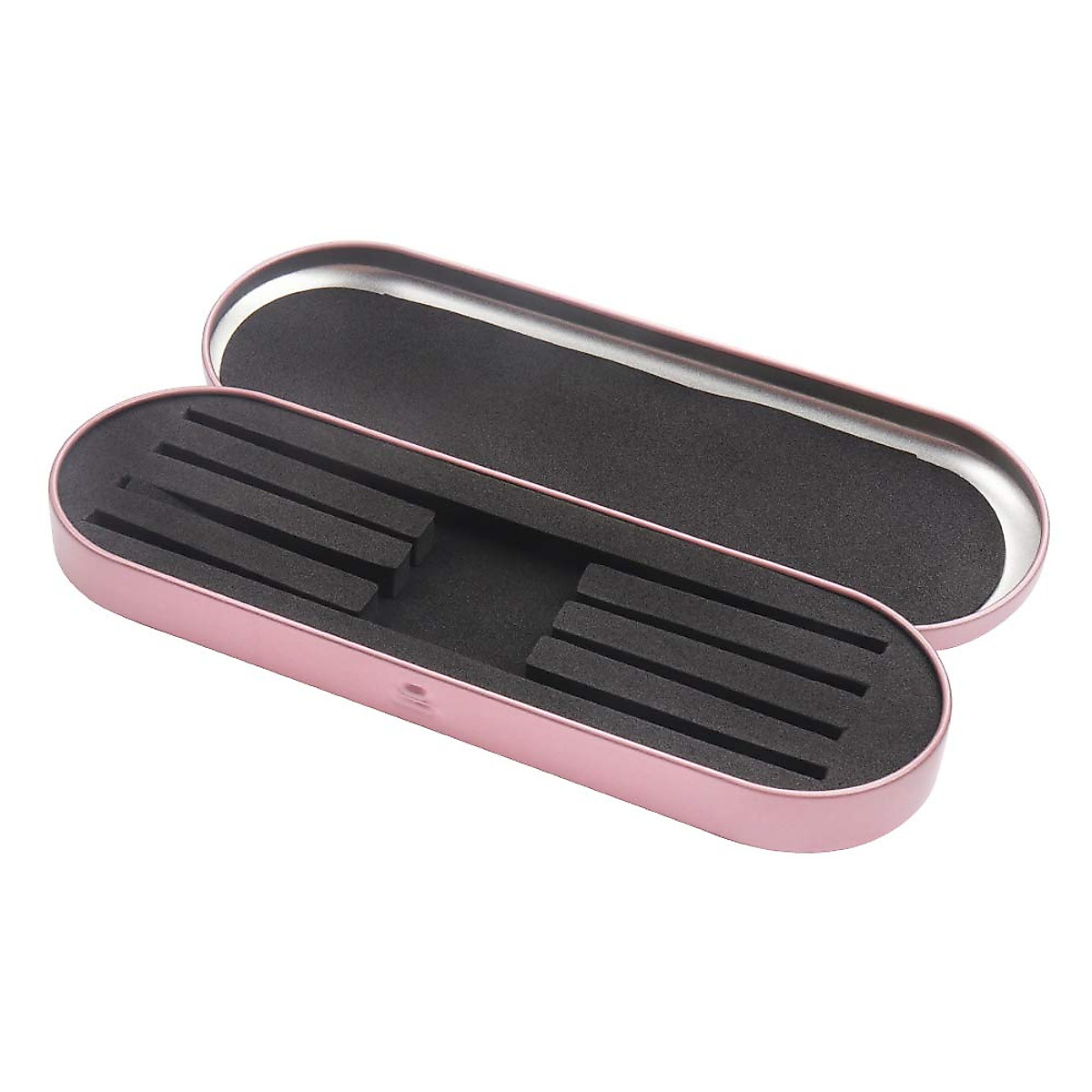 1 Pc Eyelash Extension Tweezers Storage Case Professional Travel Small Box Portable Tin Holder Container for Tweezer, Pink