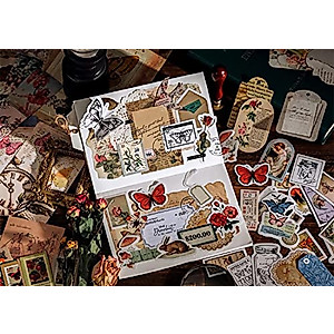 Zhosinrehe 274 Pieces Vintage Scrapbook Supplies for Bullet Journaling Supplies, Ephemera Paper Stickers Scrapbooking Collage Stickers, DIY Art Junk Journaling Supplies Kit(Butterfly)