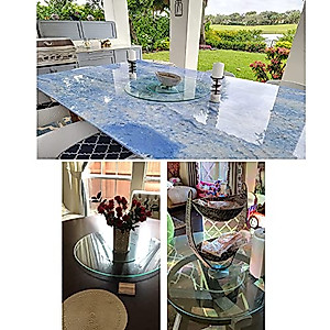 nycsuoani 80 cm (30 inch) Lazy Susan for Table,Tempered Glass Lazy Susan Turntable Round Clear Dining Table Tray Tabletop Organizer
