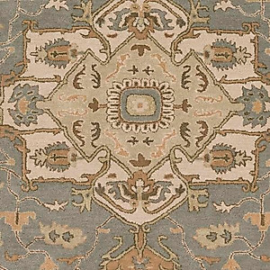 Mark&Day Wool Rugs, 8x10 Roblin Traditional Medium Gray Area Rug, Brown Blue Beige Carpet for Living Room, Bedroom or Kitchen (7'6" x 9'6")