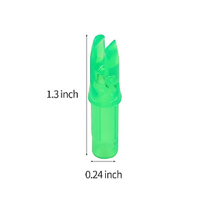 SOPOGER 50 Packs Archery Arrows Nocks - Arrow Inserts for Carbon Arrows .244/6.20mm Plastic Arrow Nocks for DIY Hunting Shooting (Green)