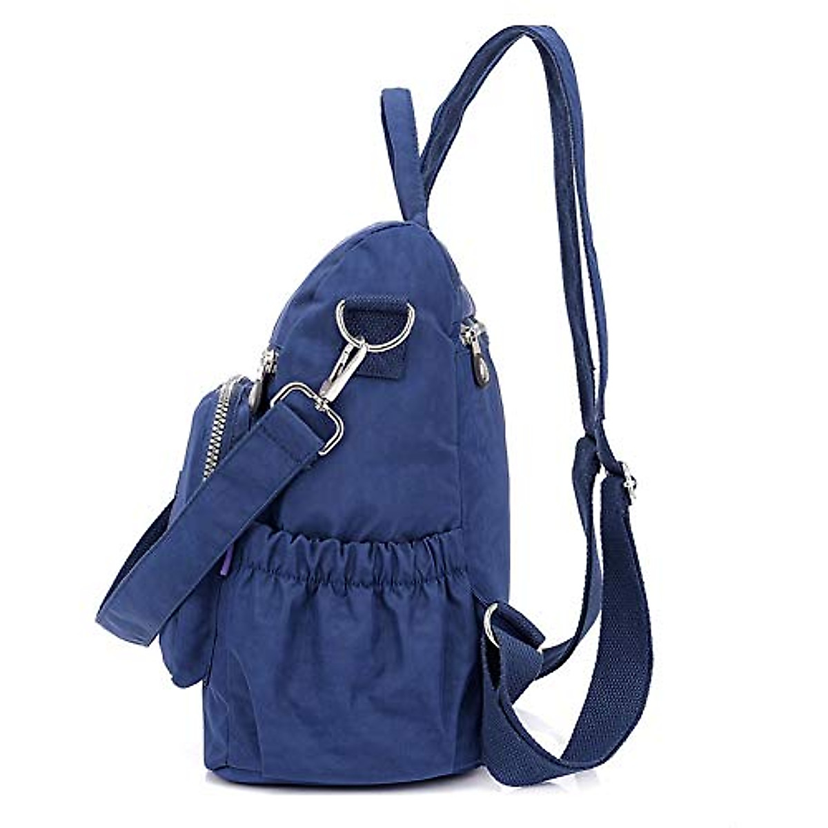 MINTEGRA Women Shoulder Backpack Multi-Pocket Nylon Purse Large Capacity Waterproof Casual Daypack