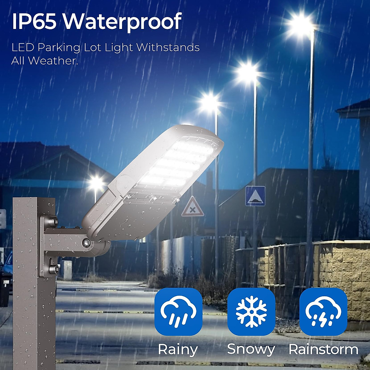 CINOTON 150W/100W/75W LED Parking Lot Light Outdoor 22500LM, 100-277V Dusk to Dawn IP65 Waterproof Commercial Street Light with Arm & Slipfitter Mount for Warehouse, 5000K Daylight ETL Listed 1 Pack