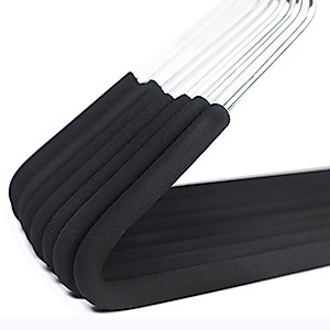 HUJI Heavy Duty Open Ended Easy Slide Chrome Trouser Hangers Organizers (10 Open Ended Easy Slide Hangers)