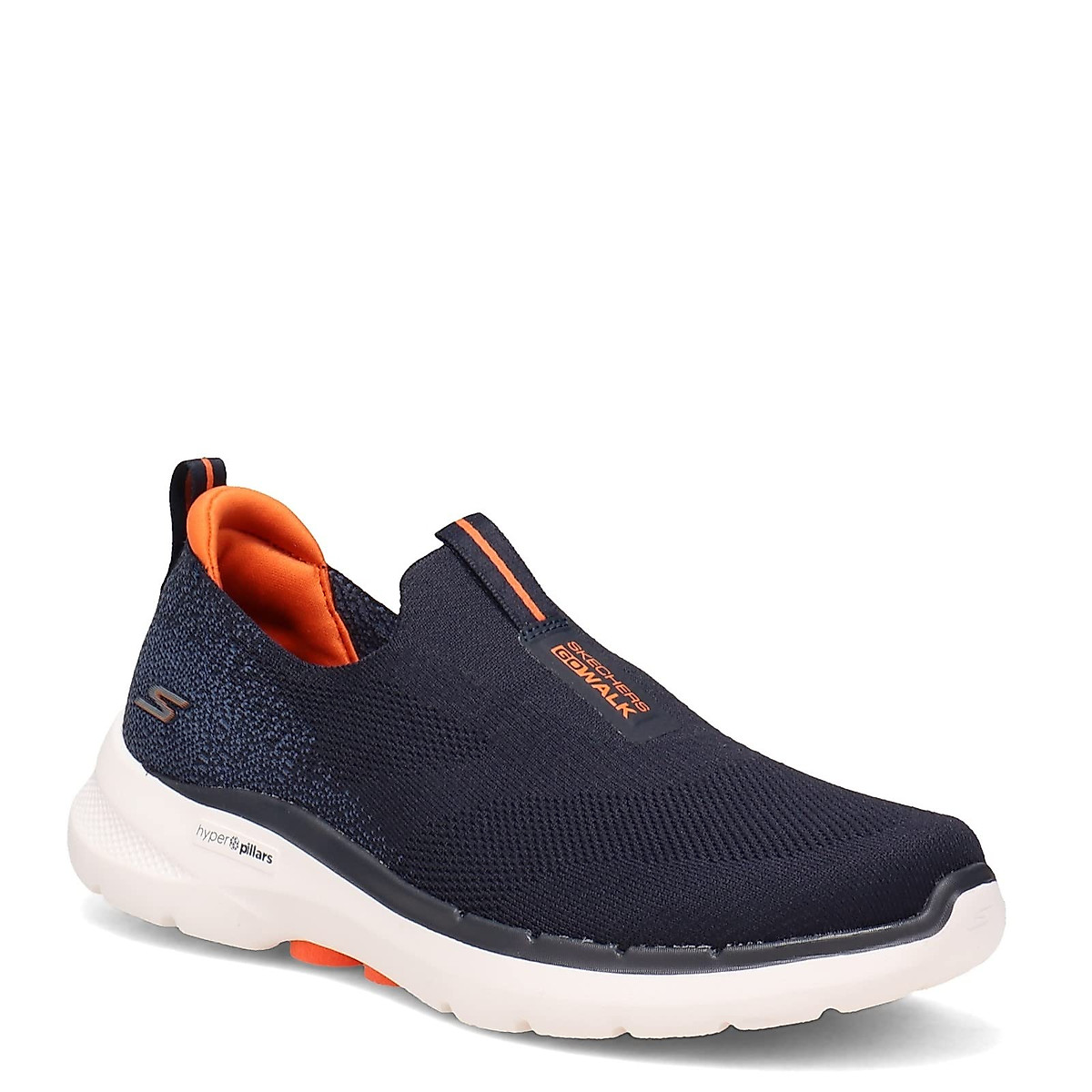Skechers Men's Gowalk 6-Stretch Fit Slip-On Athletic Performance Walking Shoe, Navy/Orange, 10