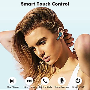 YHT Wireless Earbuds Bluetooth 5.3 Headphones 4-Mics Clear Calls ENC Noise Cancelling Ear Buds Deep Bass Bluetooth Earbuds Waterproof Sports in-Ear Stereo Headphones for iPhone Android Green