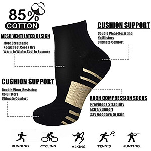 Iseasoo Copper Compression Socks for Men & Women Circulation-Ankle Plantar Fasciitis Socks Support for Athletic Running