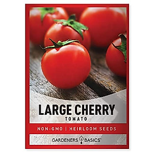 Large Cherry Tomato Seeds for Planting Heirloom Non-GMO Red Cherry Tomato Plant Seeds for Home Garden Vegetables Makes a Great Gift for Gardening by Gardeners Basics