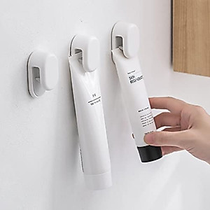 FLAUVEL 3 Pcs Wall Mount Silicon Hooks Bathroom Organizer Invisible Hooks Storage Pins Multipurpose Tapestry Hanger Towel Hanger White