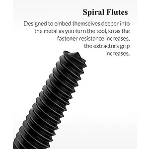 QWORK Screw Extractor Easy Out Damaged Bolt Extractor Kit Stripped Broken Screw Remover for M4-M18 (1/8"-3/4")