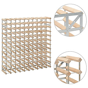 SCARSON Wine Rack for 120 Bottles Solid Pinewood Beige (16.82KG/37.004LB)
