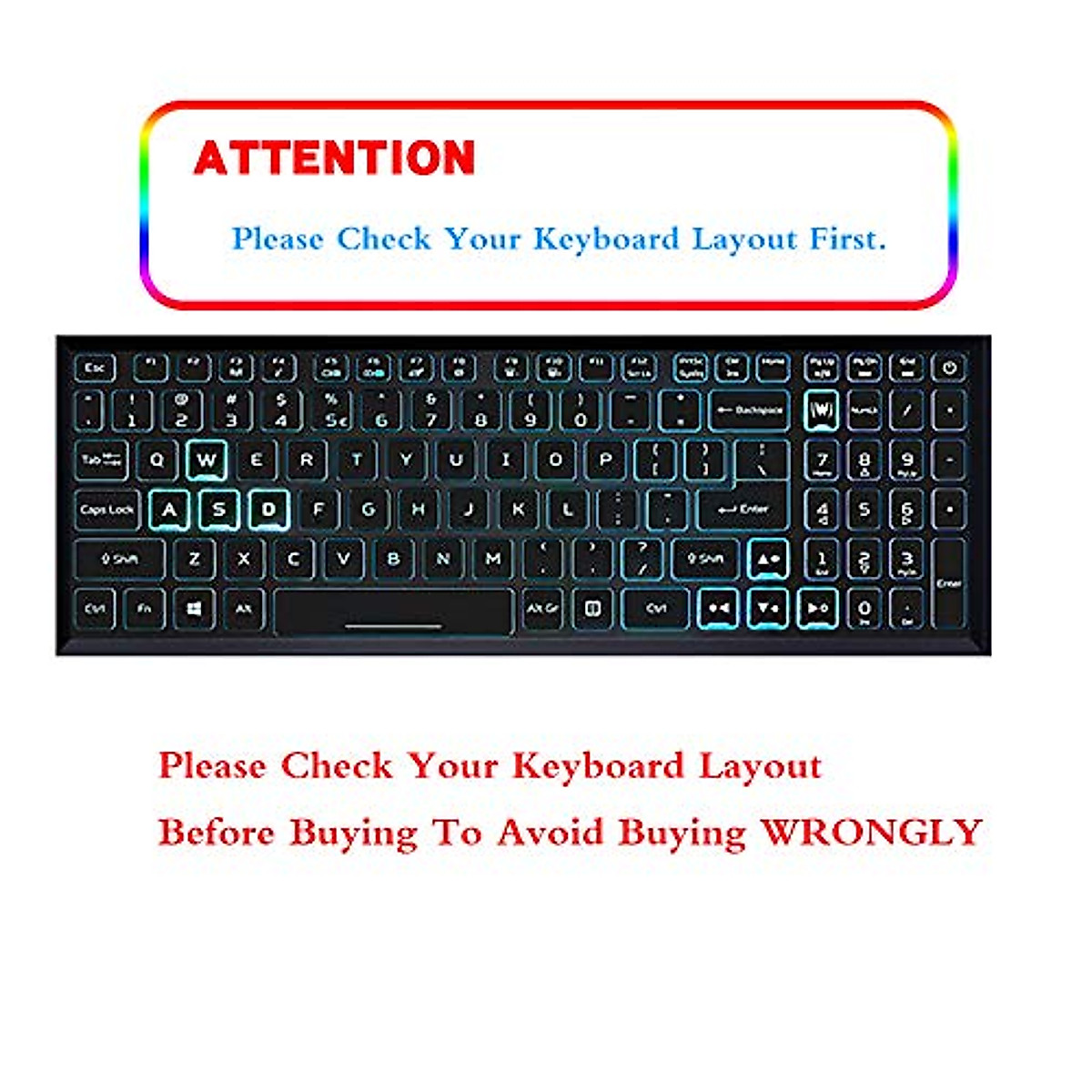 2PCS Keyboard Cover for Acer Nitro 5, Nitro 16 AN16-51/41, Nitro 17 AN17-51/41, Predator Helios 16 18 PH16-71 PH18-71, Predator Helios 300 PH315-55/54/53 PH317-53/54, Nitro 5 AN515-58/57/56/55//45/44