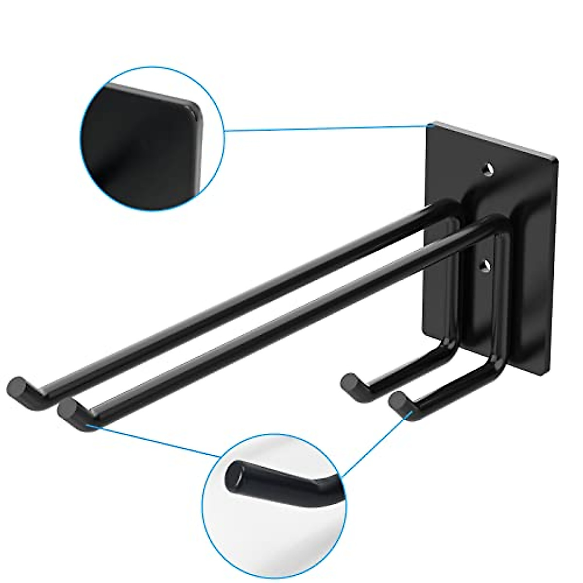 Glensam Ski Storage Rack with Ski Poles Storage Rack Wall Mount Heavy Duty Metal, Holds 2 Pairs Pairs of Skis & Skiing Poles or Snowboard, for Garage Storage, Home Indoor Hold up to 100 lbs