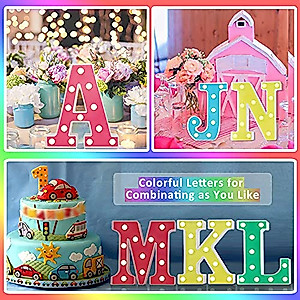 Pooqla LED Marquee Letter Lights, Light Up Alphabet Marquee Letters Sign for Night Light Birthday Wedding Party Christmas Lamp Home Bar Decoration, Purple Letter A