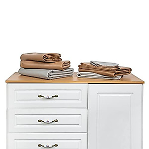 Brite Tools Premium Leather Splat Mat Under High Chair 52” Anti-Slip Bonded Suede Backing Wipeable Waterproof Stain Spill Resistant Floor Cover Portable Baby Drop Table Cloth Blanket (Brown (Round))