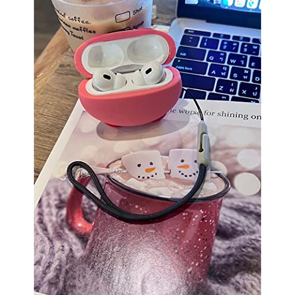 Cartoon Case Design for Apple AirPods Pro (2nd Generation) 2022 Version Adorable Case Soft Silicone Cover Silicone Shockproof Case Anti-Fall Case for Airpod Pro2 Case (Pink Monster)