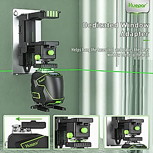 Huepar Fine-tuning Bracket Laser Level Mount, Multifunctional Magnetic Pivoting Base, 360° Rotation - alternative to a standard 1/4" and 5/8" thread & Height Adjustment-PV11