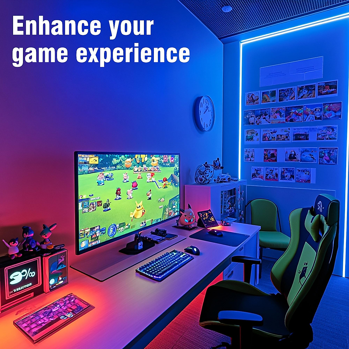 VOLIVO Smart Bluetooth Led Lights 50ft, App Controlled Music Sync Led Light Strips with Remote, 5050 RGB Color Changing Led Lights Strip for Bedroom, Home, TV, Kitchen